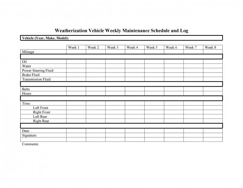 9 Vehicle Maintenance Log Templates PDF Excel Download 
