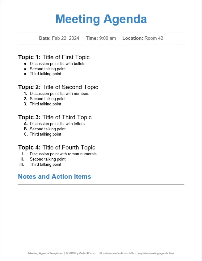 7 Board Meeting Agenda Template Download PDF Word 