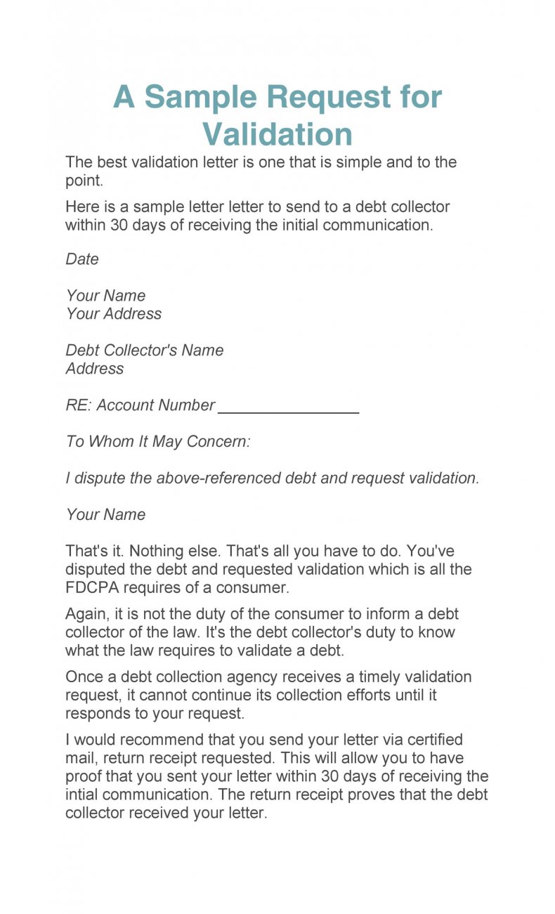 14 Debt Validation Collection Dispute Letter Pdf Cecilprax