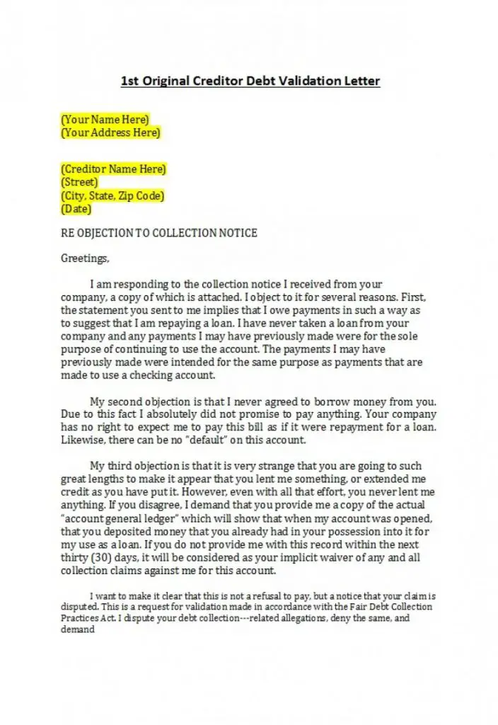 12 Debt Validation Letter Samples Editable Download Word PDF 