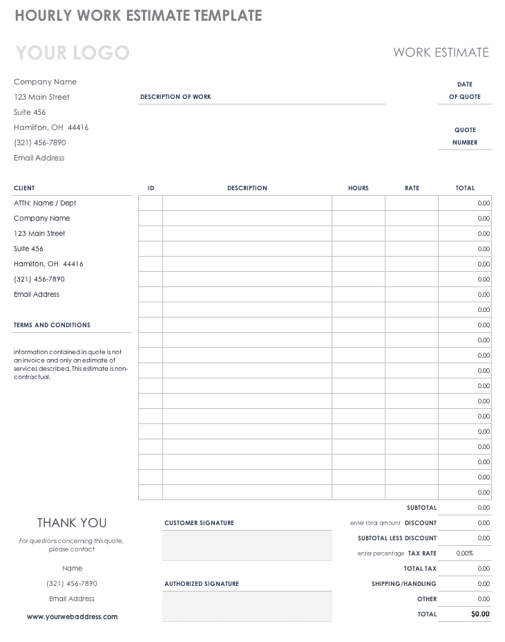 Contractor Estimate Template Word