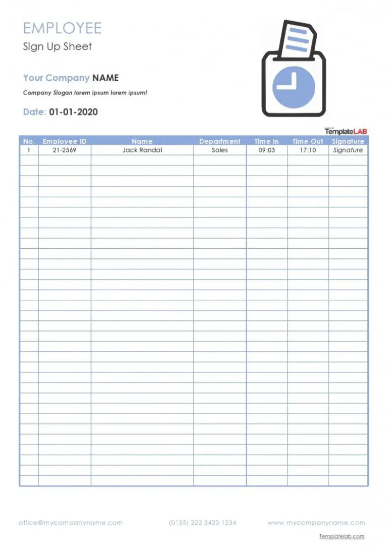 13 Sign Up Sheet Template - Sign In Sheet Download [Word,PDF]