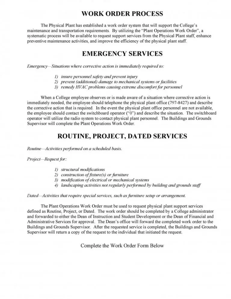 17+ Work Order Template FREE Download [Word, Excel, PDF]