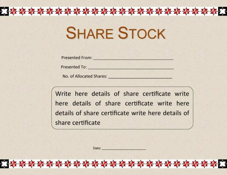11+ STOCK Certificate Template FREE Download [Word, PDF]