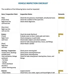7+ Vehicle Inspection Form Template Download [Uber, Lyft]