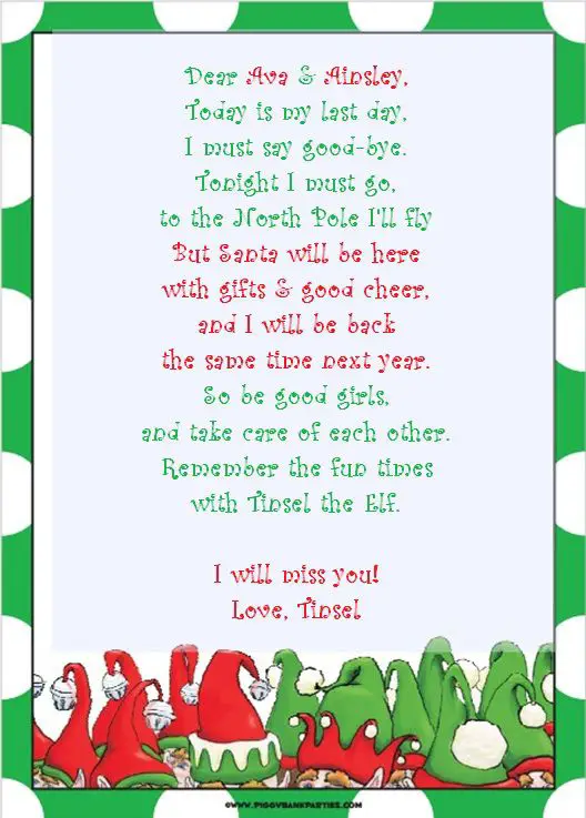 Elf Letter Template Printable