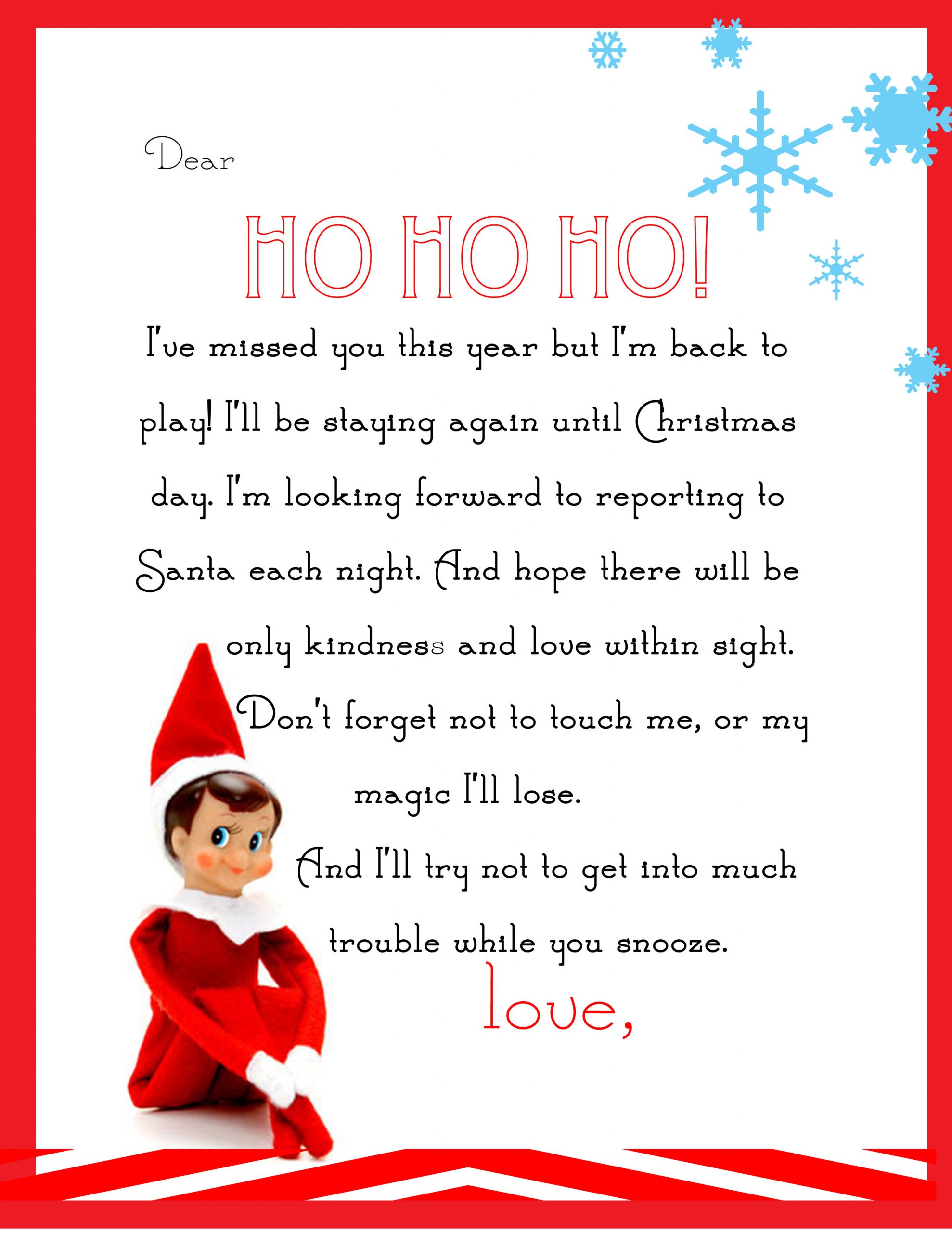 Printable Elf Pet Arrival Letter Printable World Holiday
