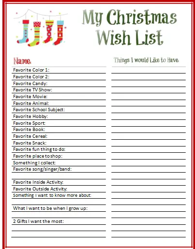 9 Secret Santa Wish List Form Download Word PDF 
