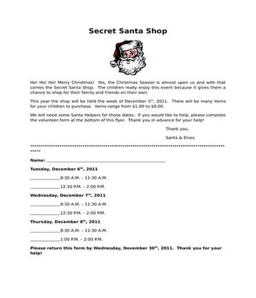 Secret Santa Questionnaire In Spanish