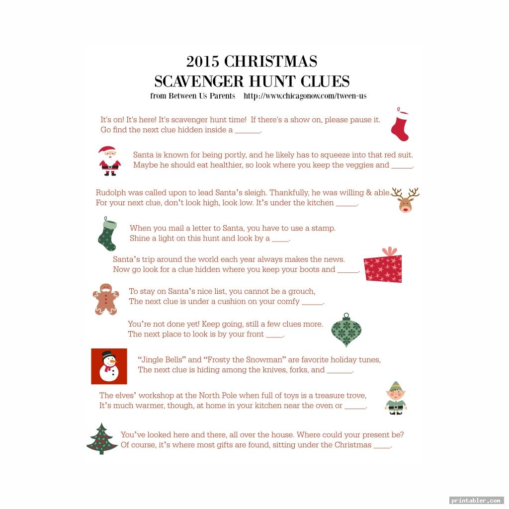 Printable Secret Santa Clues Printable Word Searches