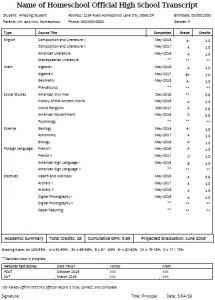 13+ Homeschool High School Transcript Template [Word, PDF]