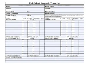 13+ Homeschool High School Transcript Template [Word, PDF]