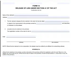 9+ FREE Sample Release of Lien Form [PDF, MS Word]