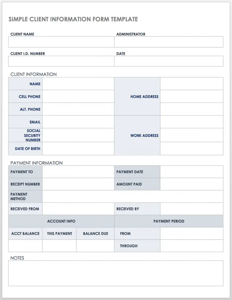 13 Client Information Sheet Template FREE Word PDF Excel 