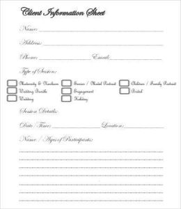 13+ Client Information Sheet Template FREE [Word, PDF, Excel]