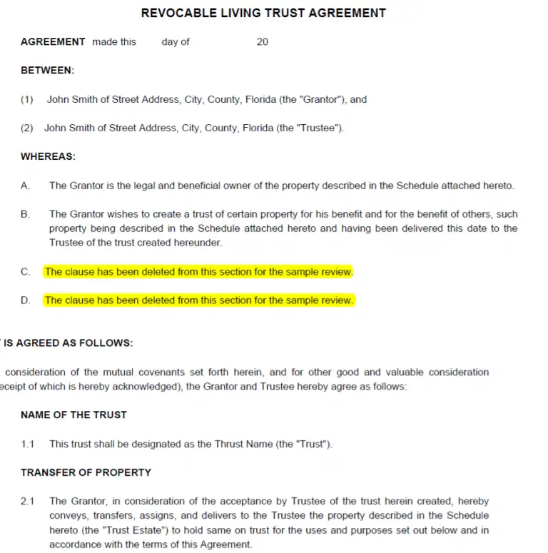 7+ Living Trust Forms Template EDITABLE Free [Word, PDF, Doc]